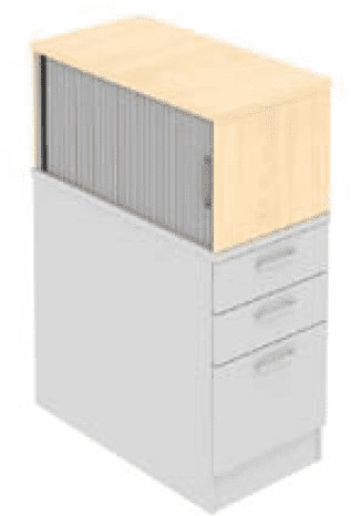 Elite Tambour Pedestal Storage Unit - 418x800x375mm, Lockable - Elite ...