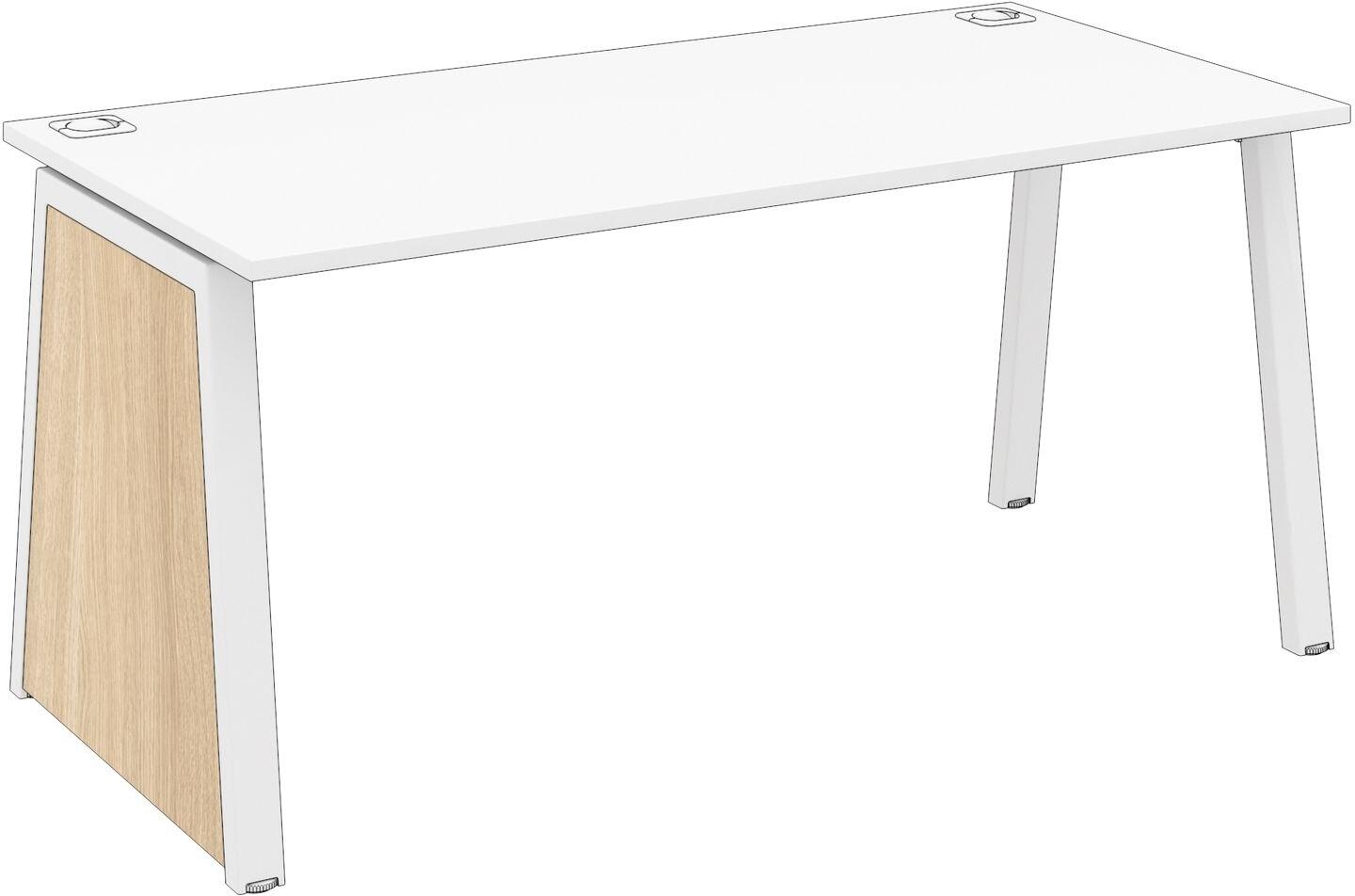 Elite Linnea Single Desk with Decorative MFC Slab End & Leg Frame ...