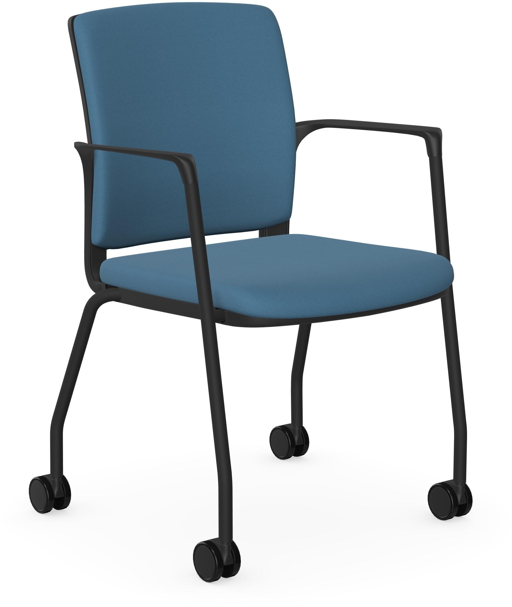 Elite Infinity 4 Legged Castor Chair with Upholstered Seat and Back in ...