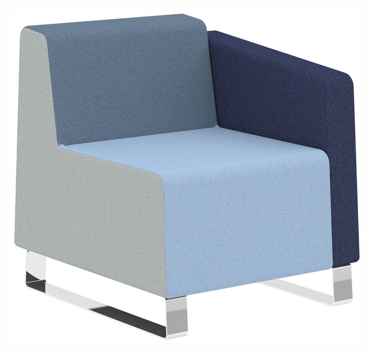 Elite Ella One Seater Right Arm Chair with White Sled Leg - Elite ...
