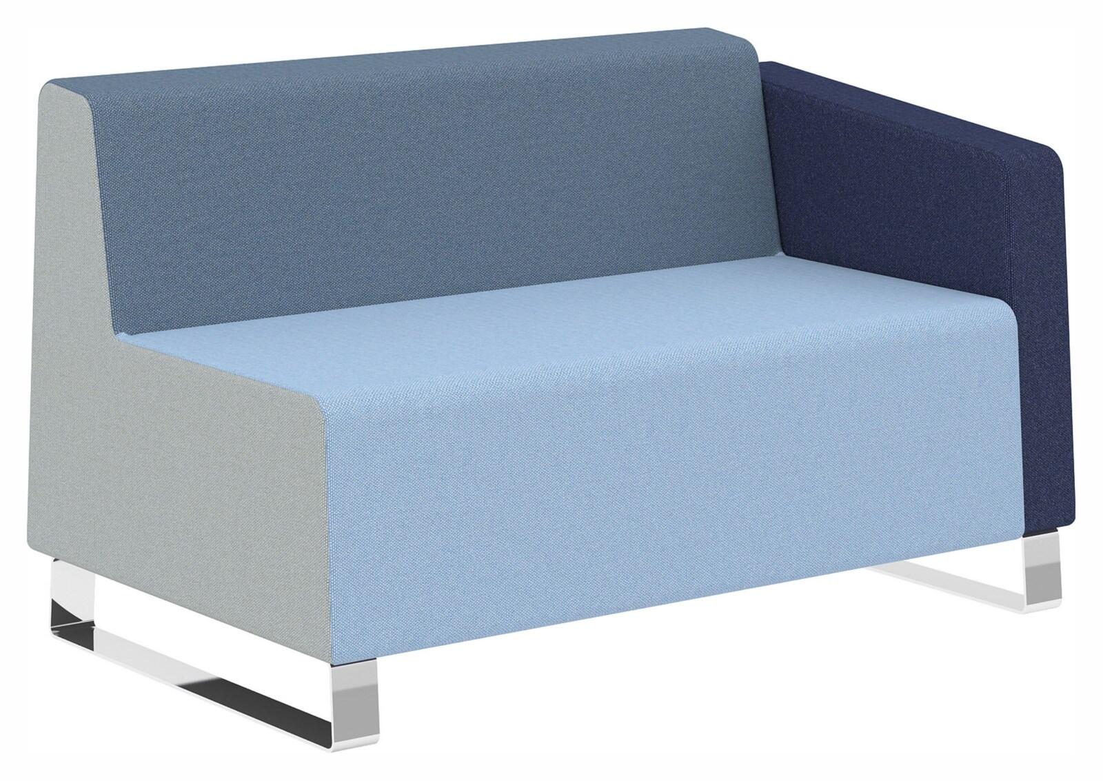Elite Ella Two Seater Sofa with Right Arm Full Back - Black Sled Leg ...