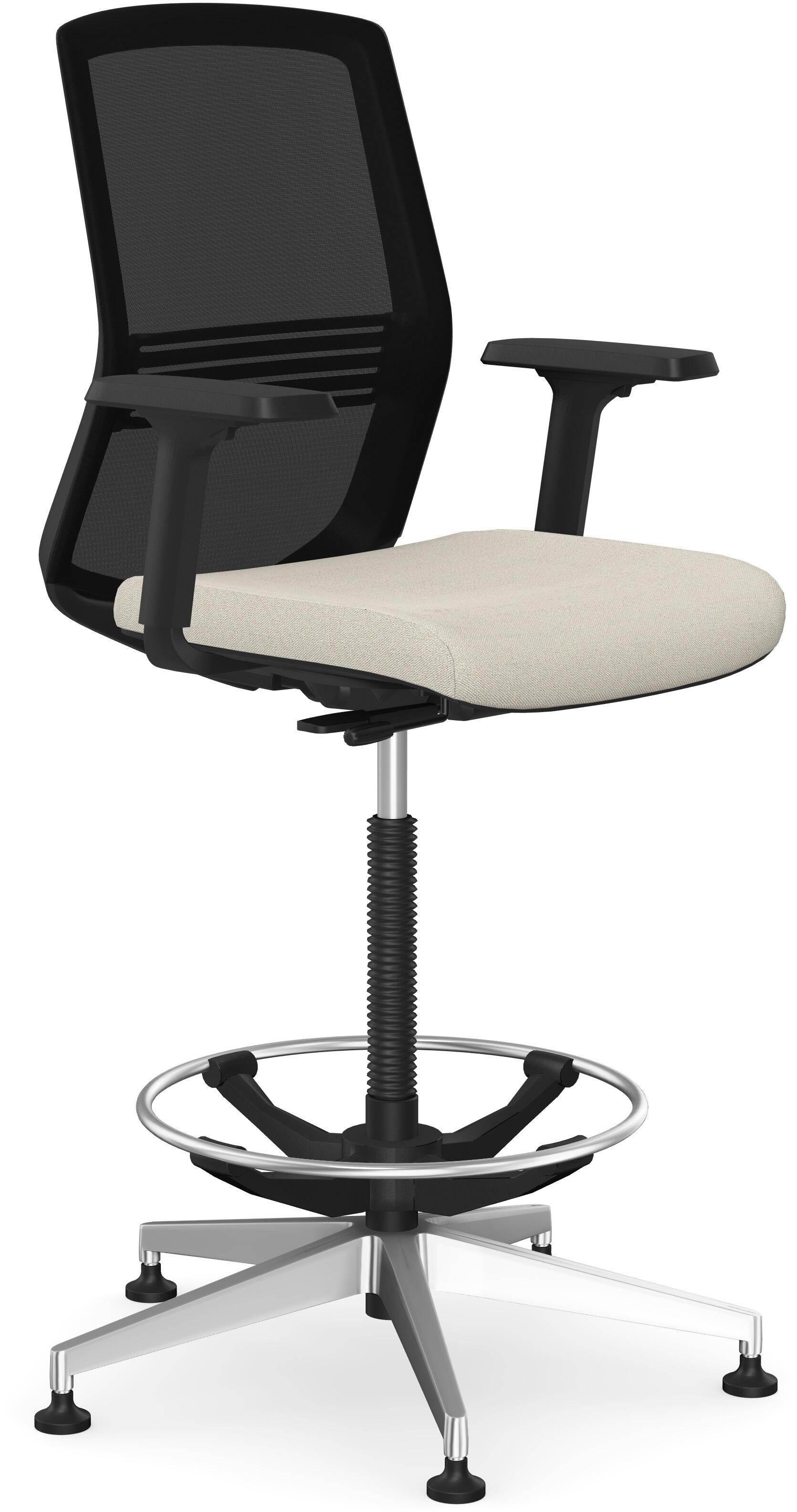 Elite Vida Mesh Draughtsman Chair with Upholstered Seat and 1D Arms ...