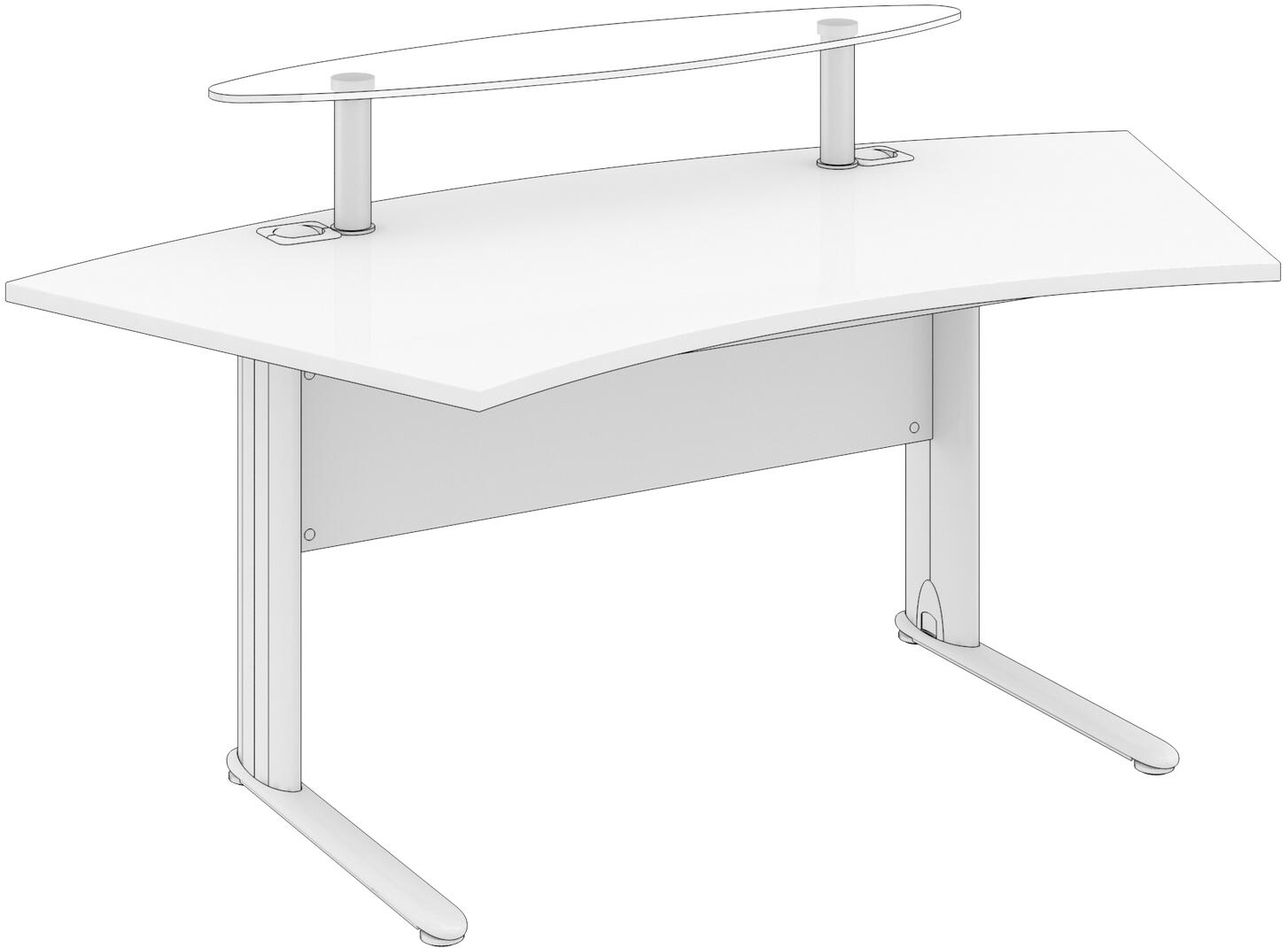 Elite Reception Glass Shelf - 1000x300x215mm, 10mm Toughened Glass ...