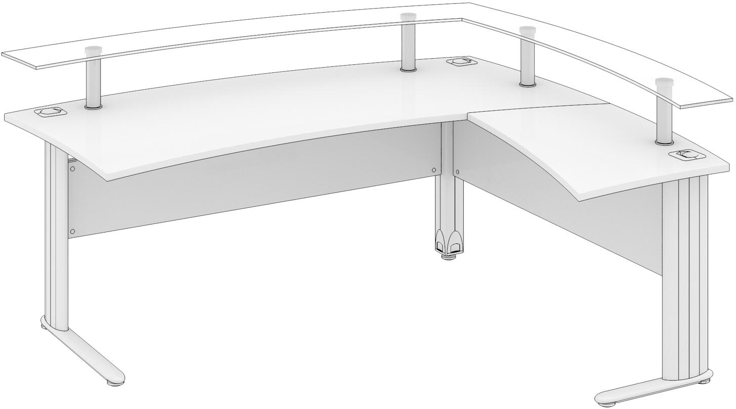 Elite Reception Glass Shelf - 10mm Toughened Clear Glass, Self Assembly ...